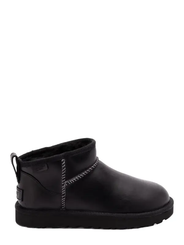 UGG Classic Ultra Mini Leather Regen Boots - Black