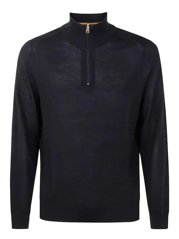 Paul Smith Sweater With Zip Neck - Black