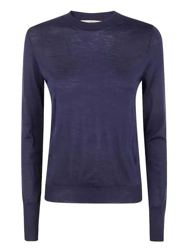 NUUR Round Neck Merino Wool Sweater - Blue