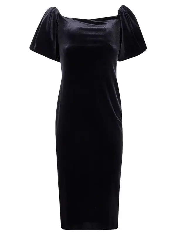 Ralph Lauren Faraine Short Sleeve Cocktail Dress - Black