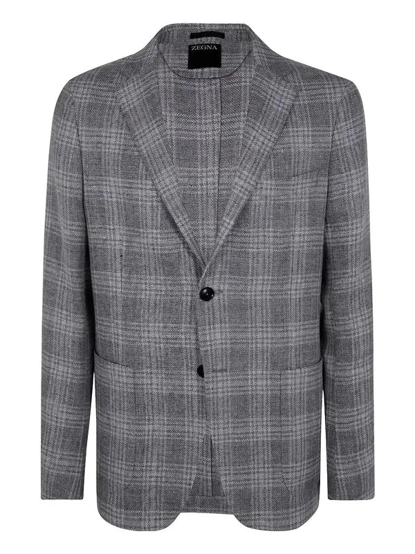 Zegna Wool And Linen Jacket - Gray