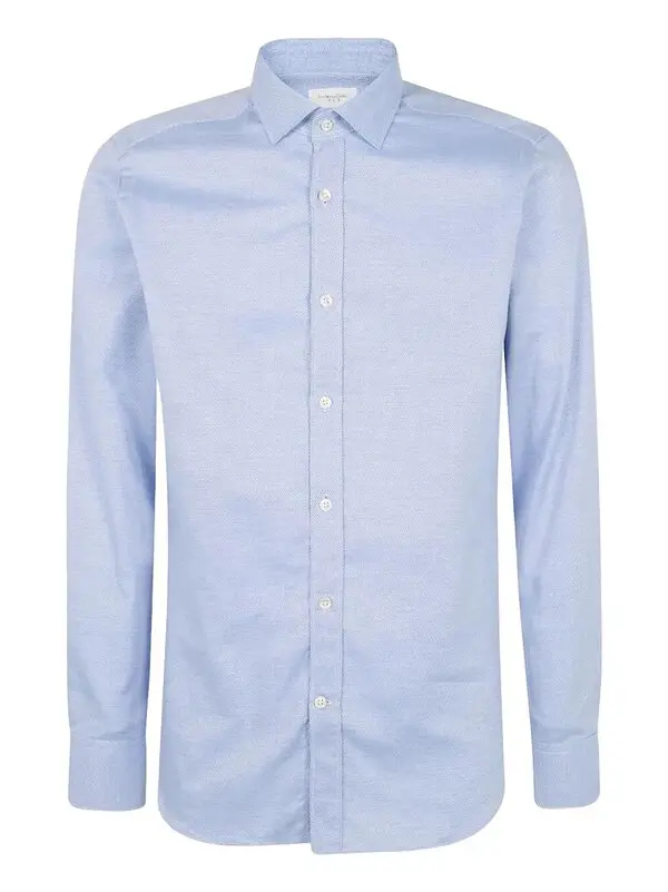 TINTORIA MATTEI 954 Little Squared Shirt - Blue