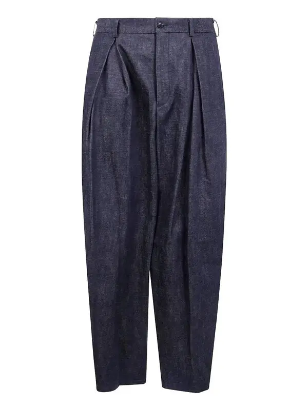 Comme Des Garçons Wide Leg Pieces Trousers - Blue