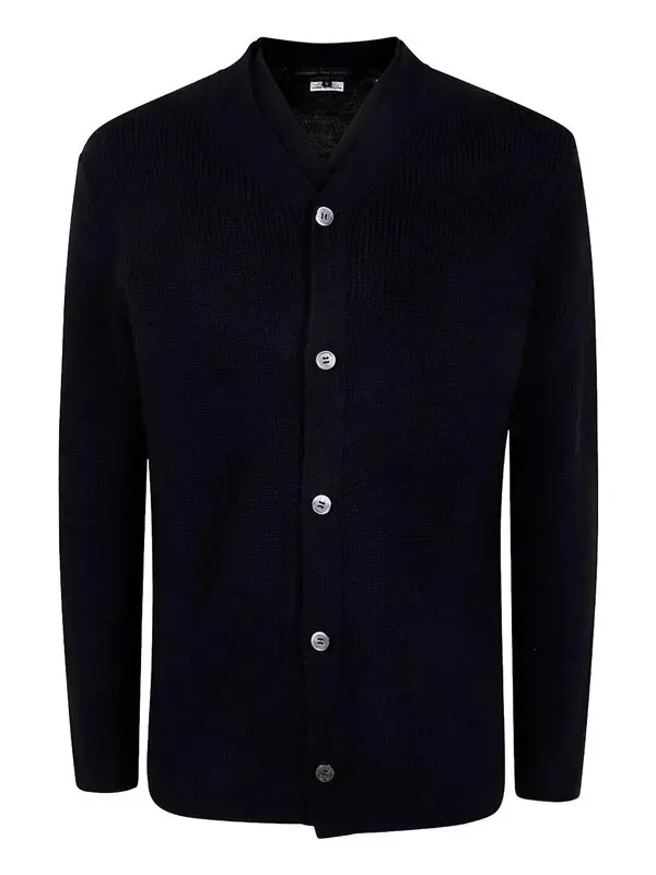 Comme Des Garçons Wool Button Detailed Cardigan - Black