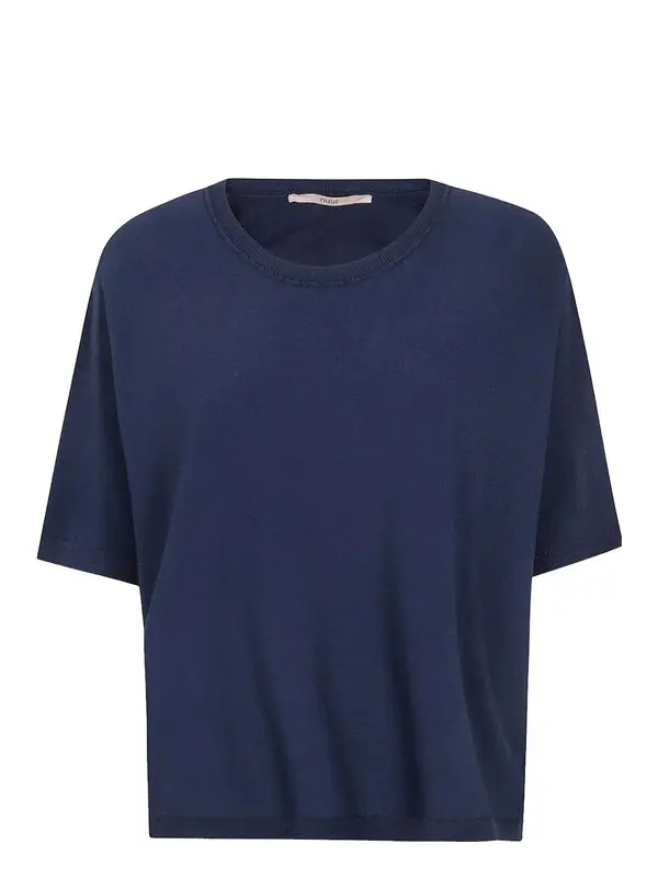 NUUR Oversized Round Neck Top - Blue