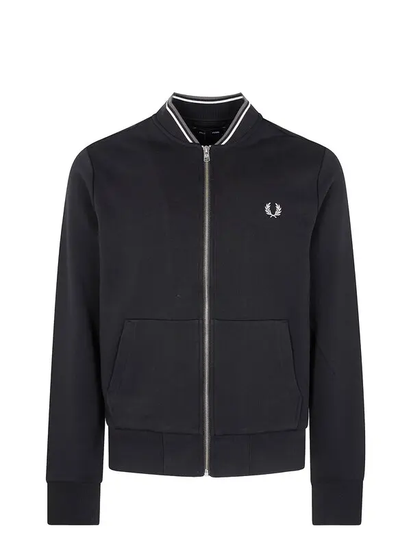 Fred Perry Zip Through Sweatshirt - Black