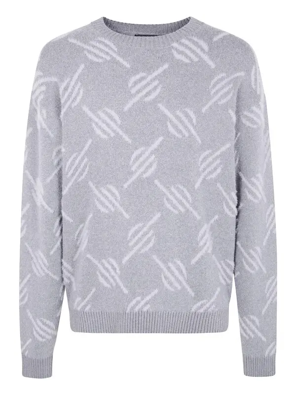 DAILY PAPER Tevin Monogram Knit Pullover - Gray