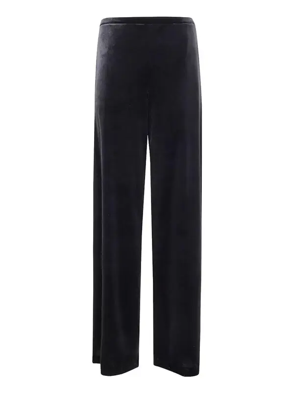 Emporio Armani Wide Leg Chenille Trousers - Black