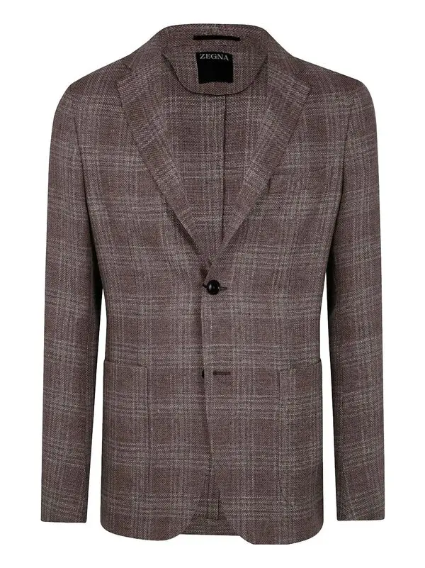 Zegna Wool And Linen Jacket - Brown
