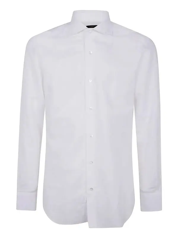 BARBA NAPOLI Classic Cotton Linen Shirt - White