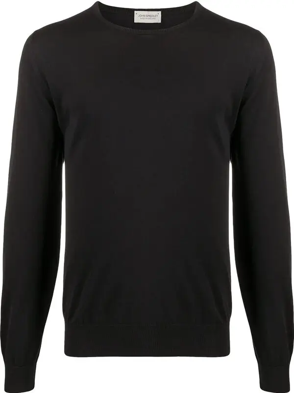 John Smedley Hatfield Long Sleeves Crewneck Pullover - Black