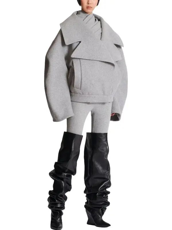 Balmain Wool Caban - Gray