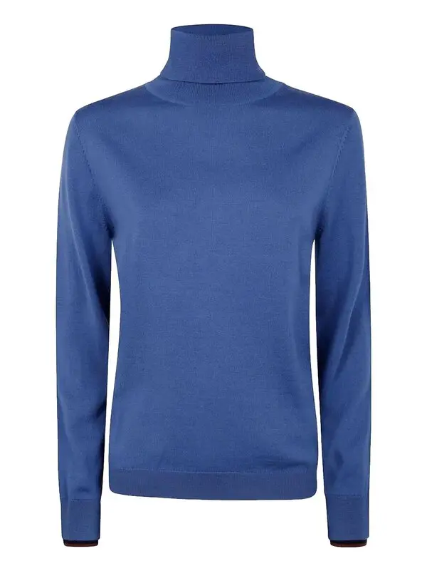 Paul Smith Knitted Roll Neck Sweater - Blue