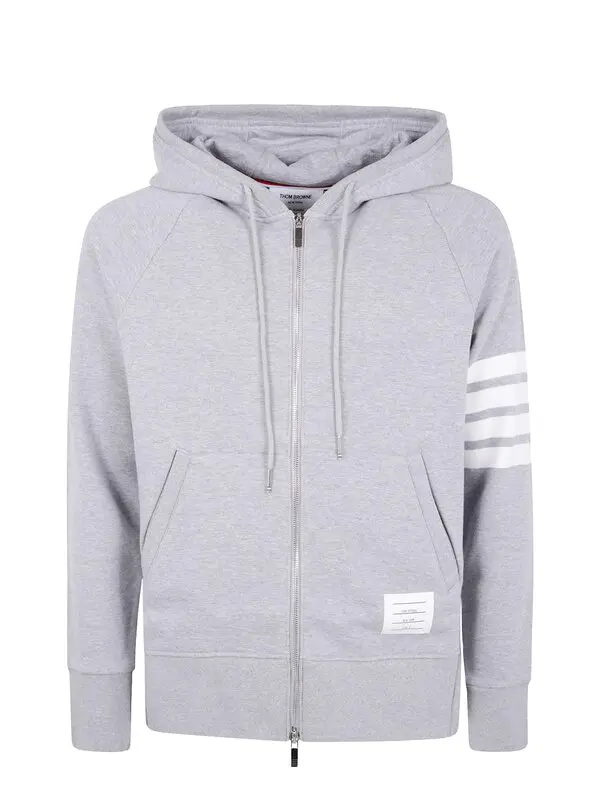 Thom Browne Classic Full Zip Hoodie - Gray