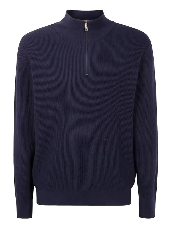 Paul Smith Sweater Zip Neck - Blue