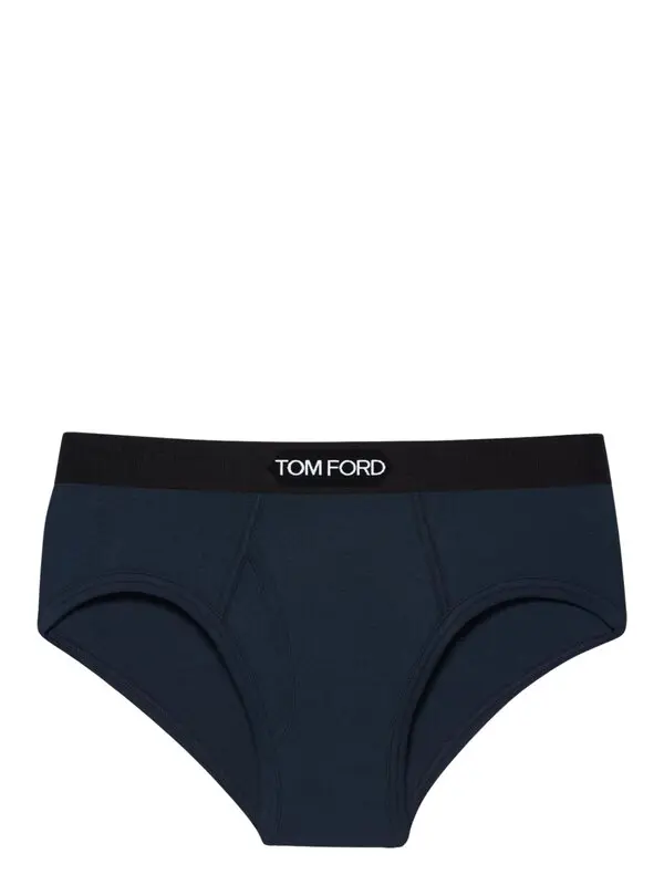 TOM FORD UNDERWEAR Cotton Blend Brief - Blue
