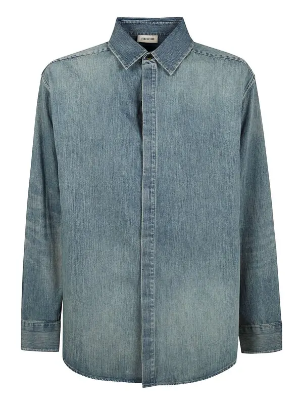 Fear Of God Denim Button Up Shirt - Blue
