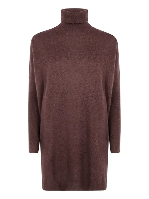 ABSOLUT CASHMERE Amira High Neck Maxi Sweater - Brown