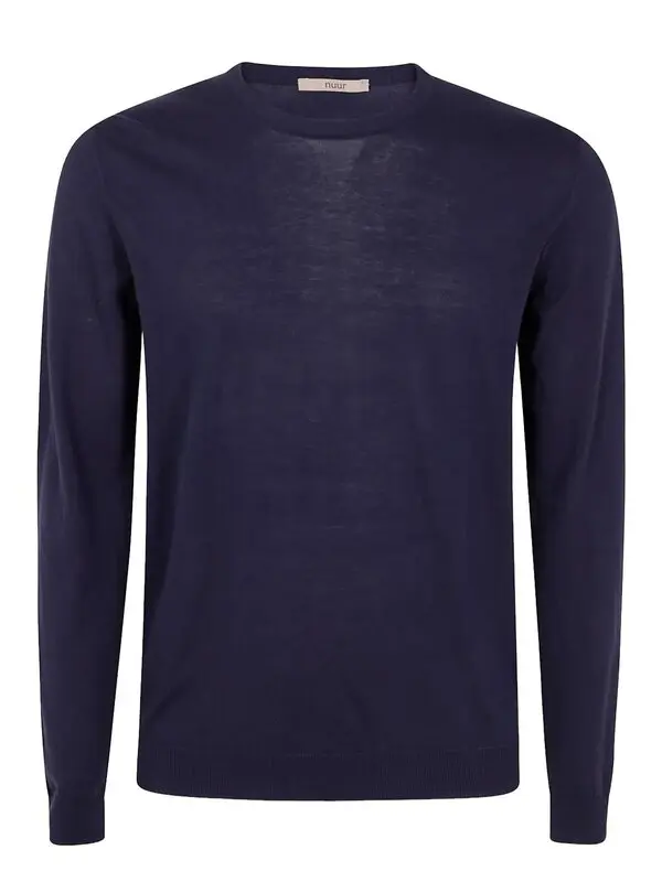 NUUR Long Sleeve Round Neck Top - Blue