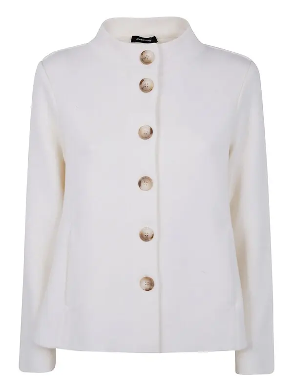 ANNECLAIRE Wool & Cashmere Knit Jacket - White