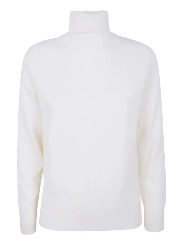 ANNECLAIRE Wool & Cashmere Raglan Turtleneck - White