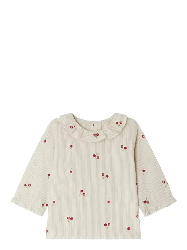 Bonpoint Floral Print Organic Cotton Blouse - Red