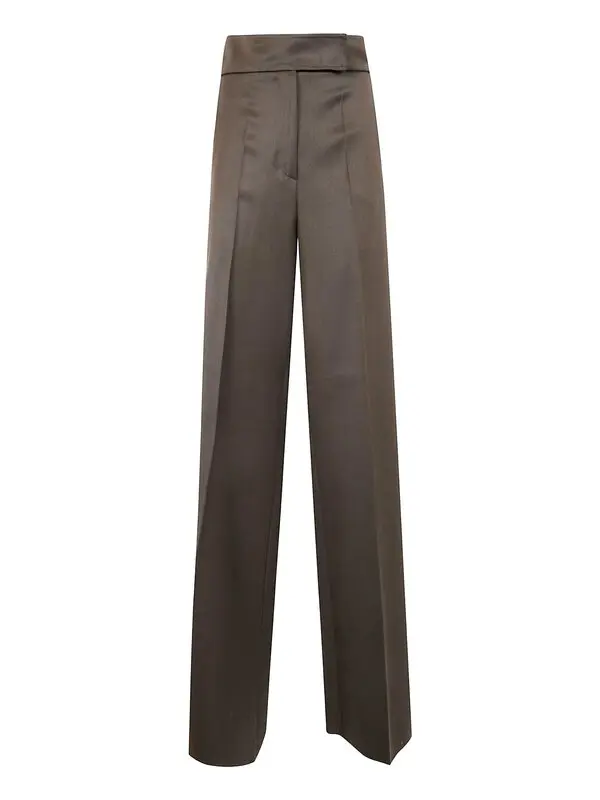 Max Mara High-waisted Wide Leg Trousers - Green