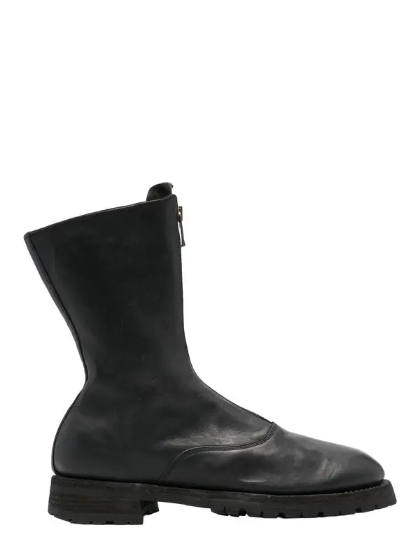 Guidi Front Zip Boots - Black