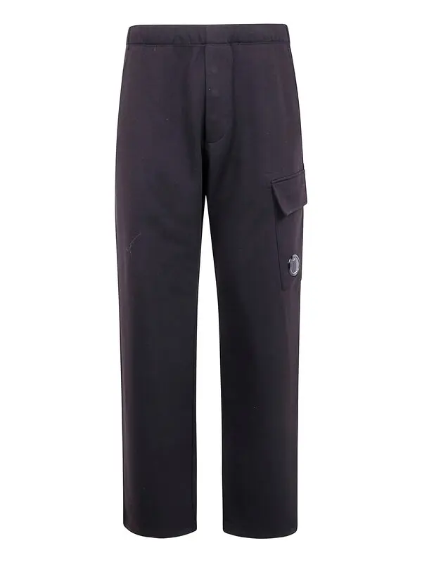 C.P. COMPANY C. P. Company Sweatpants Cargo Pant In Diagonal Raised Fleece - Black