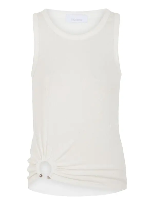 Rabanne Ribbed Tank Top - White