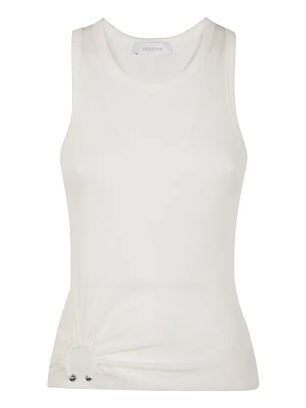 Rabanne Ribbed Tank Top - White