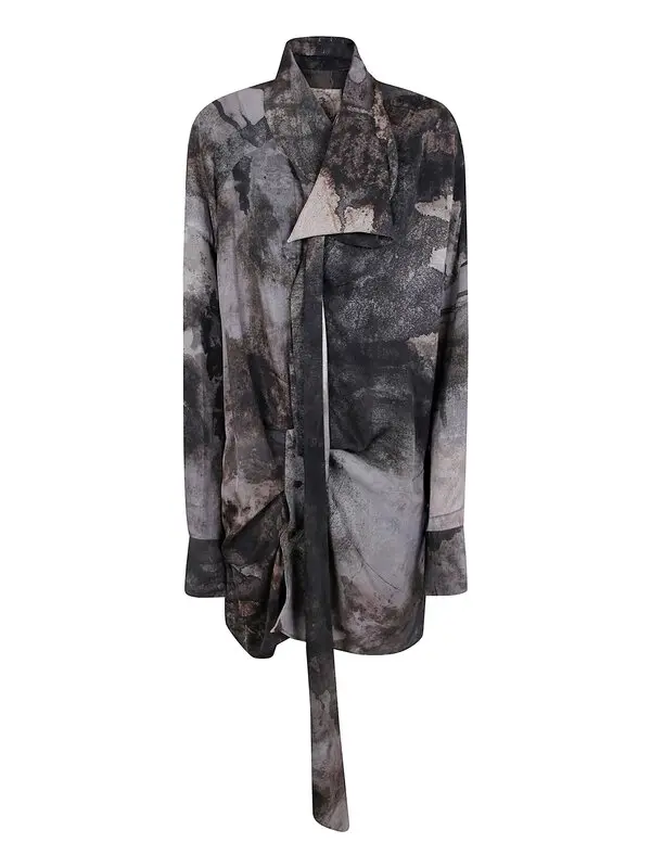 ZIGGY CHEN Digital Print Asymmetric Scarf Shirt - Multi