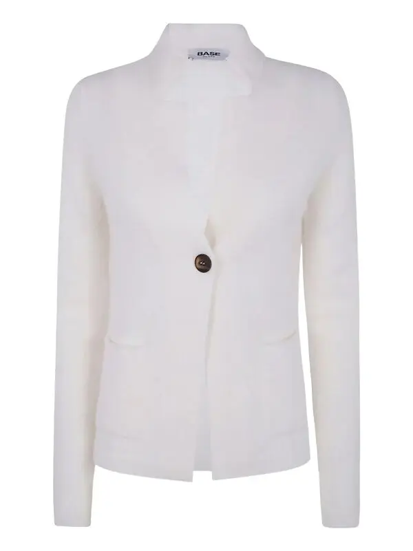 BASE Alpaca Blend Knit Jacket - White