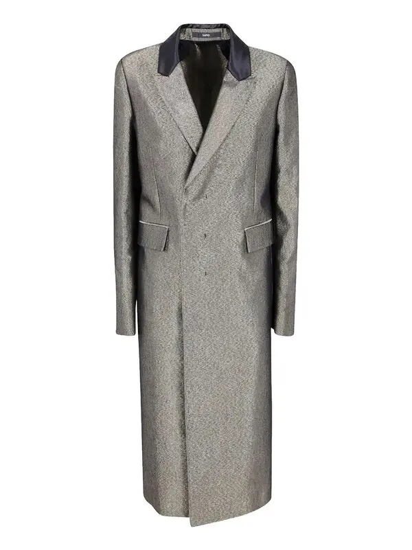 SAPIO Double-breasted Coat - Metallic