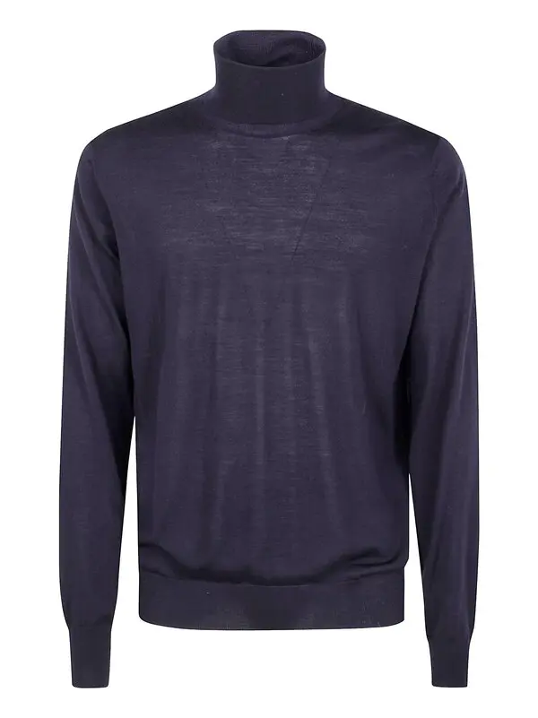 FILIPPO DE LAURENTIIS Turtleneck Virgin Wool Sweater - Blue