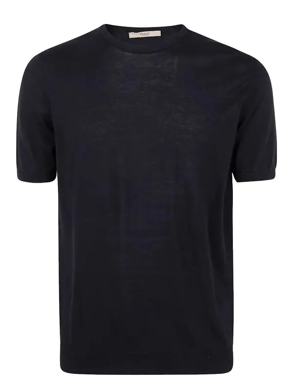 NUUR Short Sleeve Round Neck Top - Black