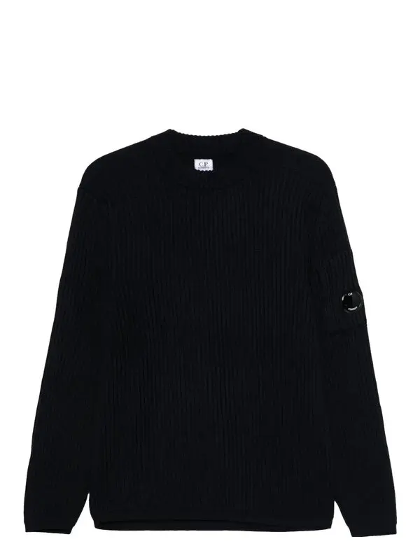 C.P. COMPANY Re-wool Crew Neck Knitwear - Black