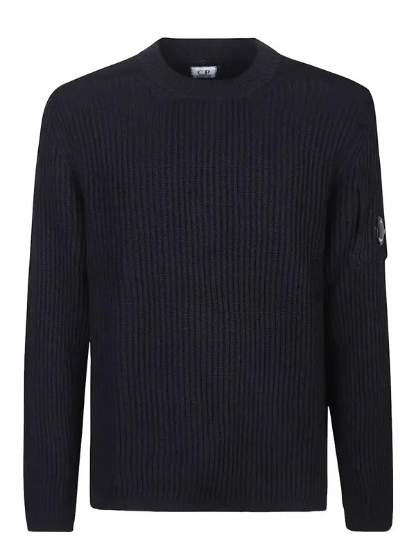C.P. COMPANY Re-wool Crew Neck Knitwear - Black