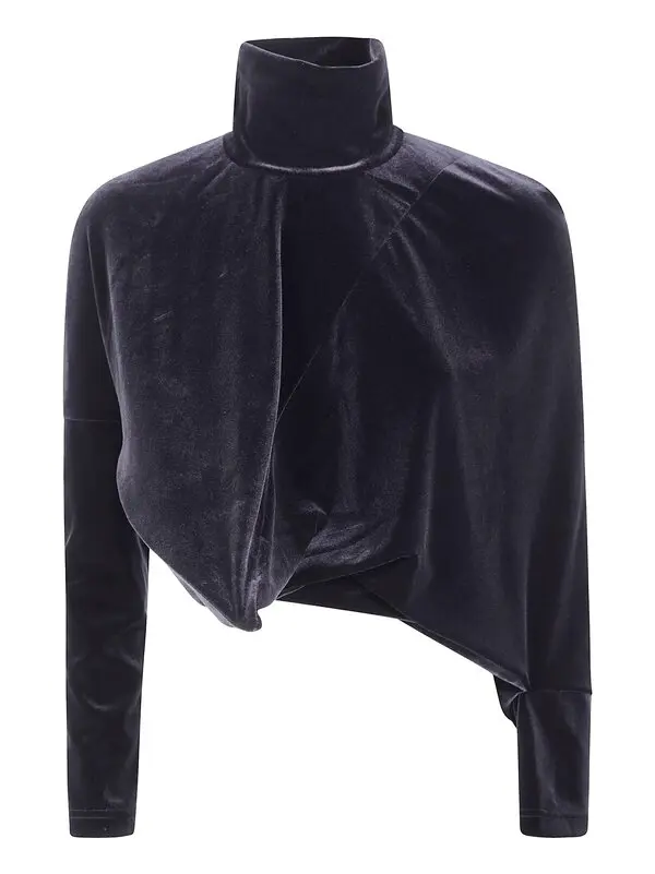 JUNYA WATANABE COMME DES GARCONS Asymmetrical Turtleneck Sweater - Black