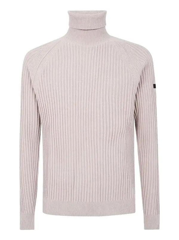 RRD Velvet Rave Turtleneck Knit Sweater - Beige