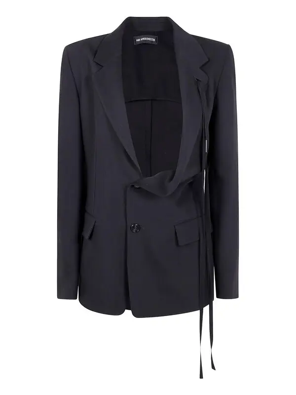 ANN DEMEULEMEESTER Disa Light Asymmetric Deconstructed Jacket - Black