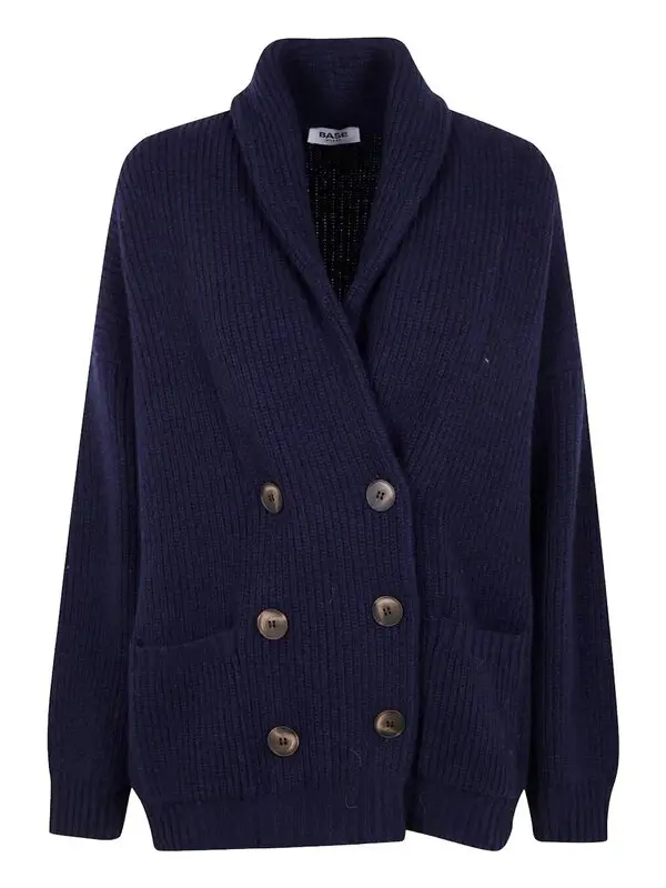 BASE Virgin Wool Cardigan - Blue
