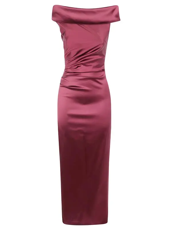 Max Mara Opaco Boatneck Maxi Dress - Red