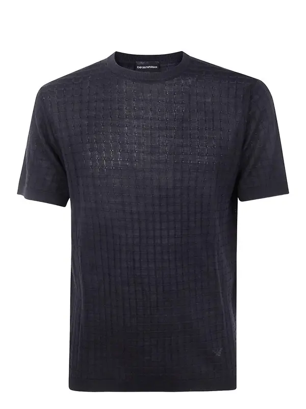 Emporio Armani Short Sleeve Round Neck Sweater - Black