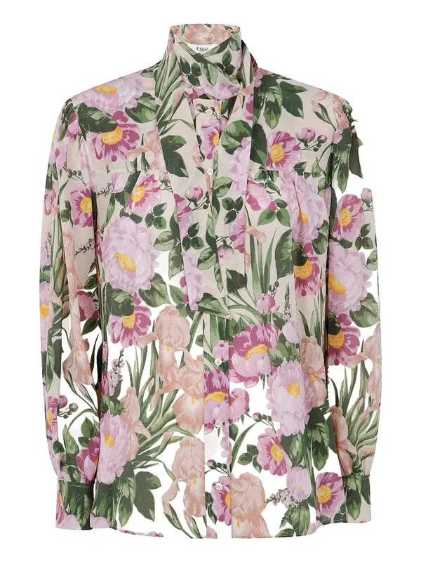 Chloé Floral Print Shirt - Brown
