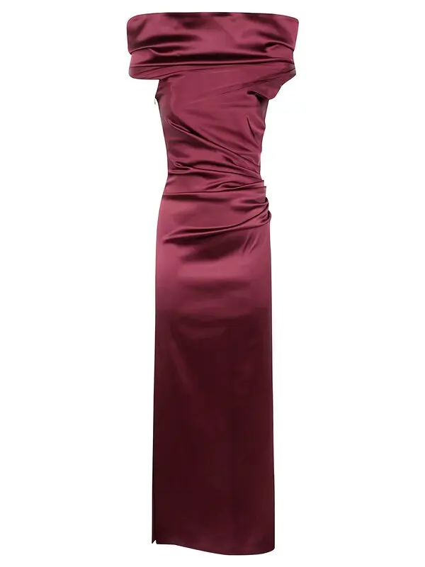 Max Mara Opaco Boat Neck Maxi Dress - Red