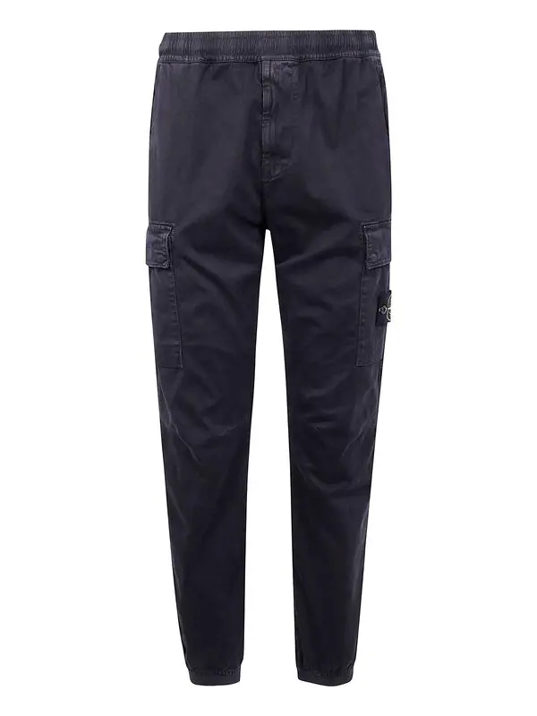 Stone Island Stretch Organic Cotton Trousers - Black