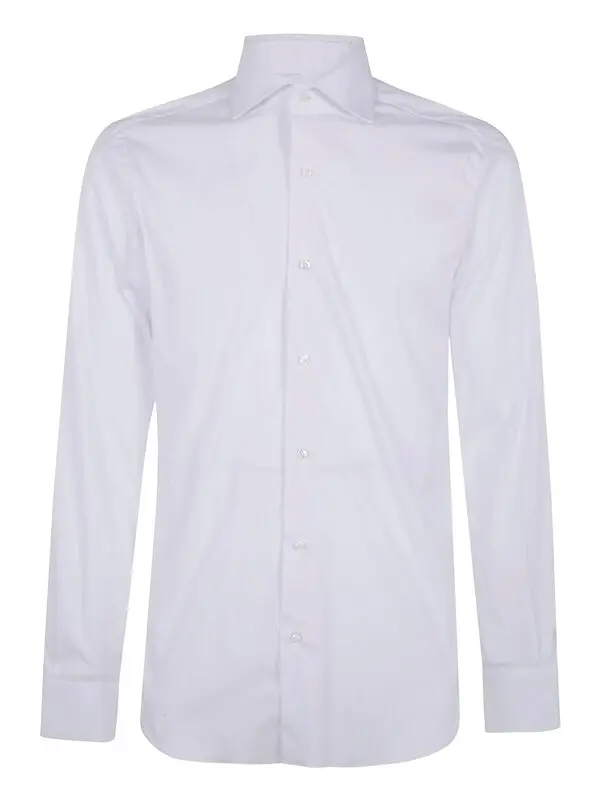 BARBA NAPOLI Classic" Popeline Stretch Shirt - White