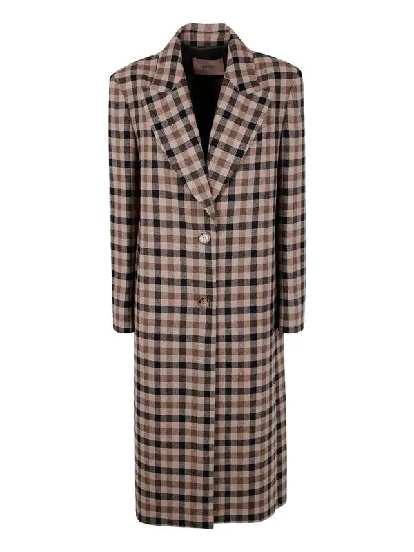 TWINSET Classic Check Coat - Brown