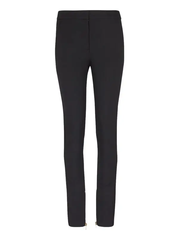 Balmain Zipped Satin Slim Pants - Black